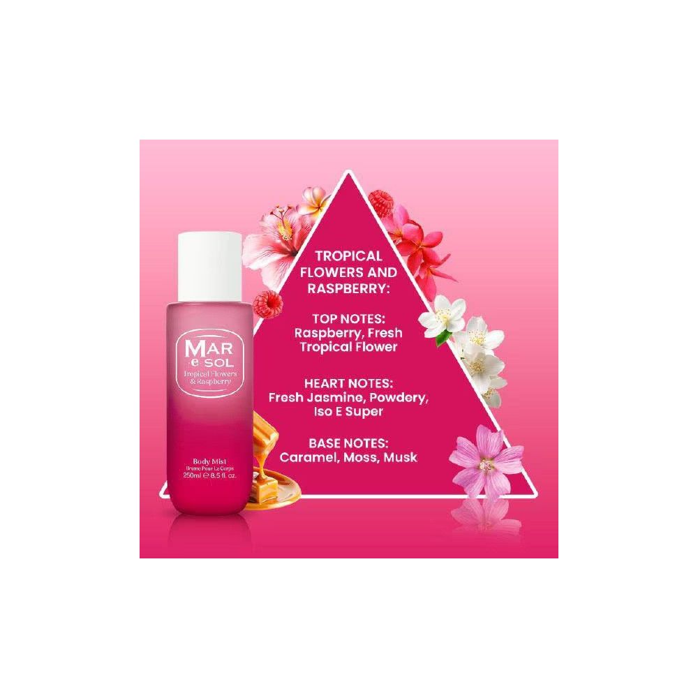 Mar E Sol - Geurmist Tropical Flowers & Raspberry 250 ml - Farmaline