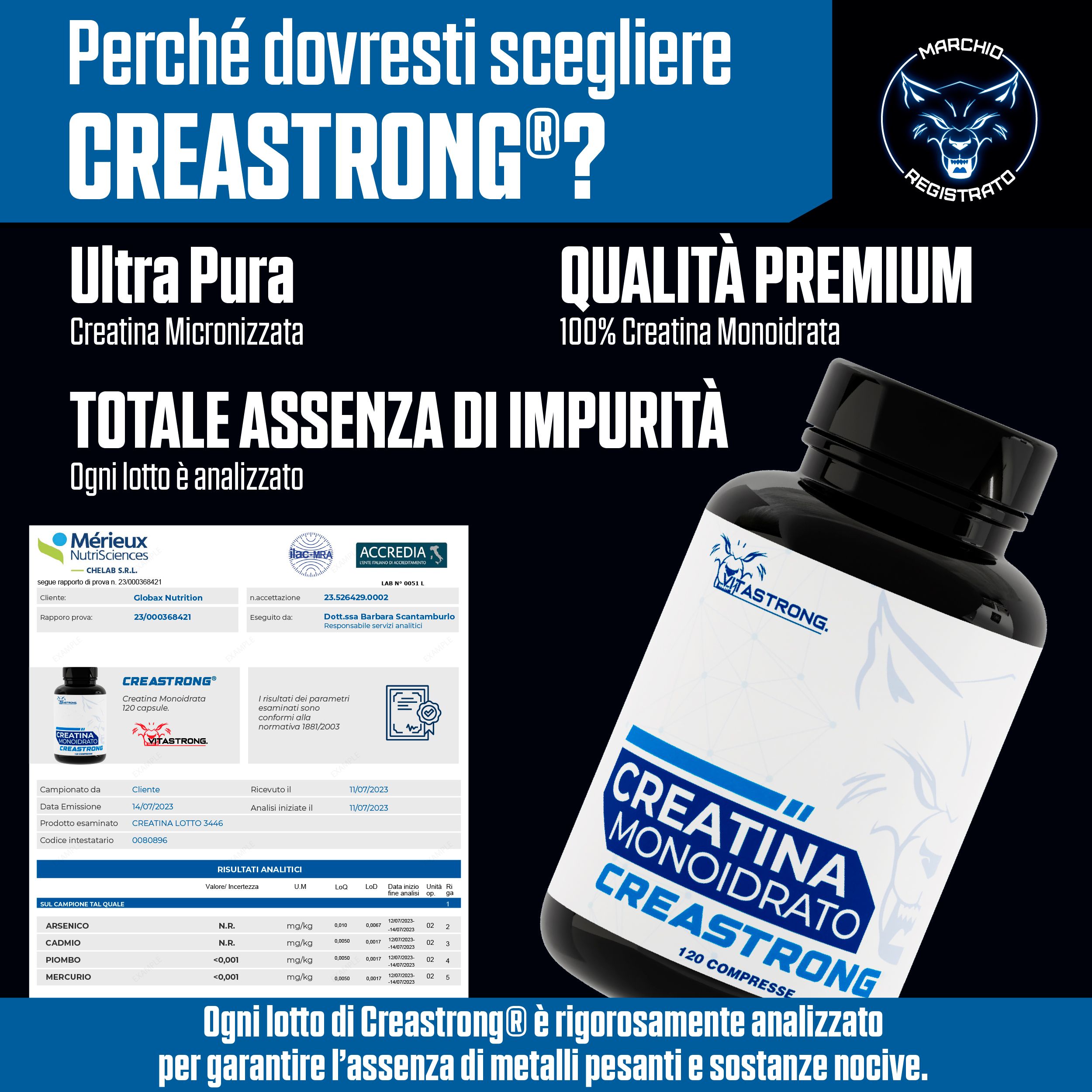 Vitastrong Créatine Creastrong® 120CPR 120 pc(s) - Farmaline