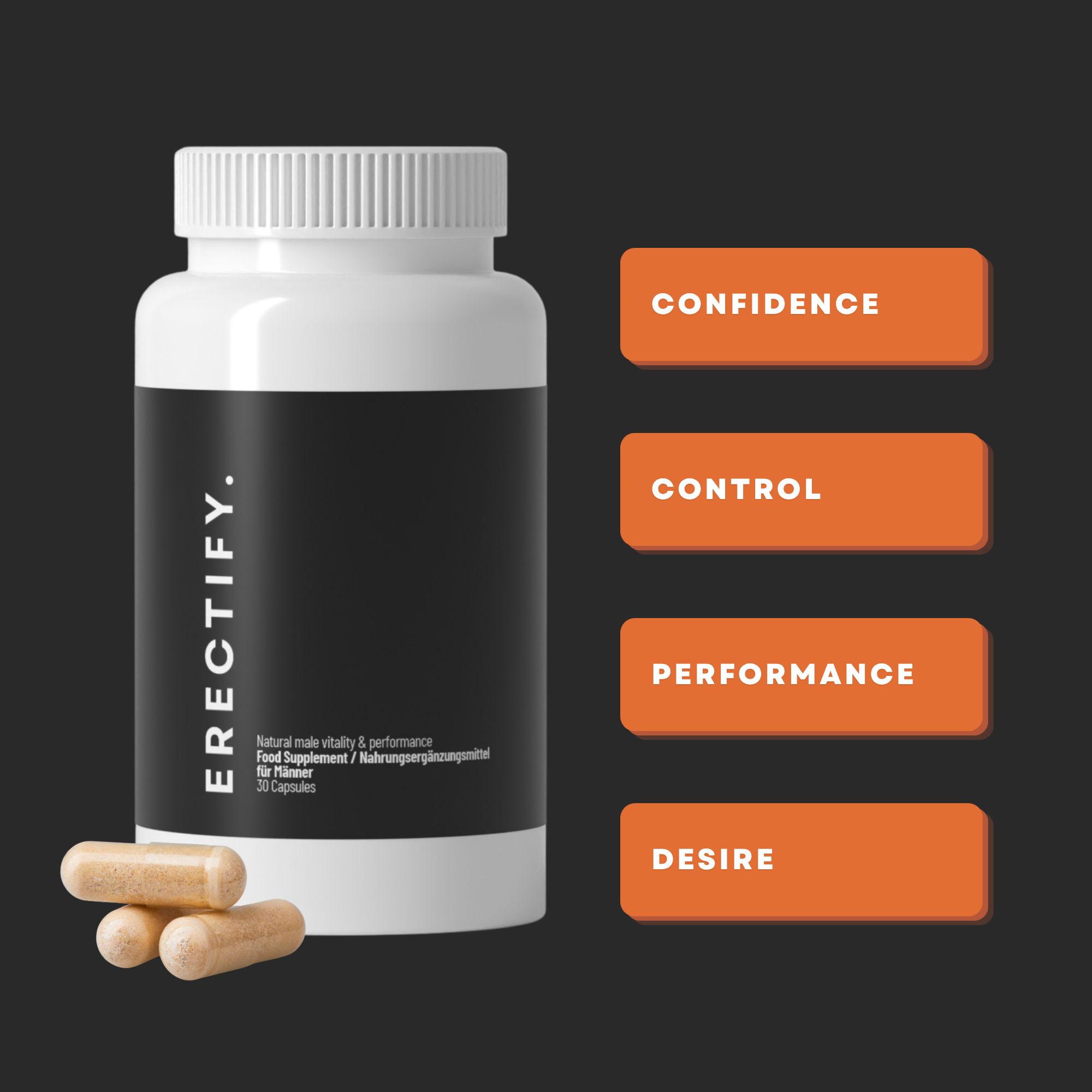 ERECTIFY - Formule Libido & Vitalité Masculine - L-Arginine, Maca ...